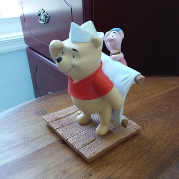 Disney | Accents | Disney Pooh Piglet On Raft Sailing Figurine | Poshmark